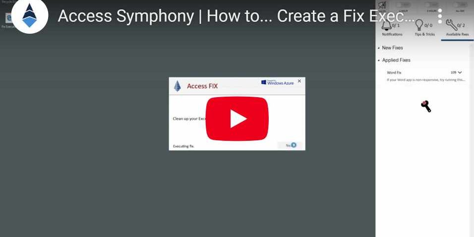 Access Symphony | How to… Create a Fix Execution from Access ...